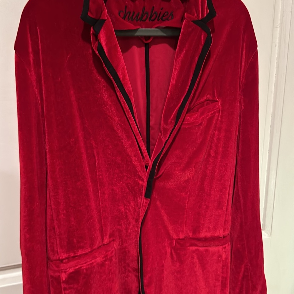 Chubbies Red Velvet Black Trim Classic “Smoking” Jack… - Gem